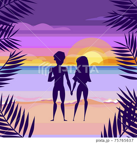 Cartoon Ocean Sunset
