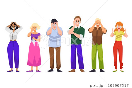 Crying Group Of People